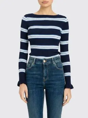 TWINSET Striped Knit Top - Blue