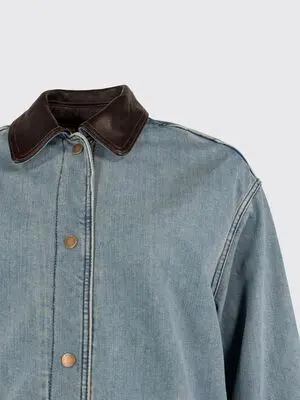 Woolrich Denim Jacket With Leather Collar
