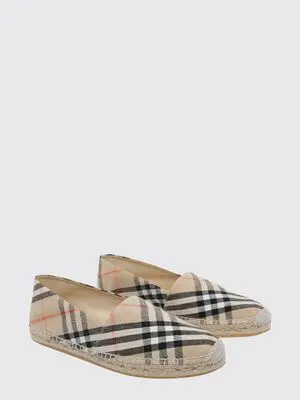 Burberry Mews Linen Blend Espadrilles With Vintage Check Print - Beige