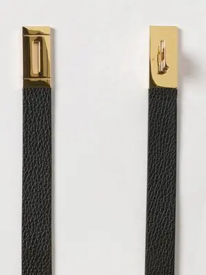 Elisabetta Franchi Hammered Leather Belt - Black