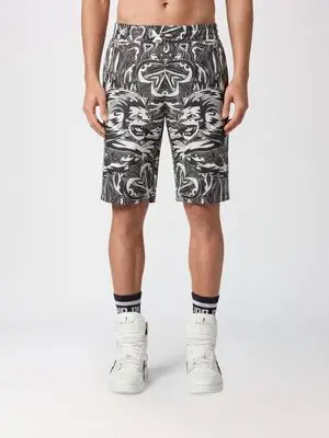 Philipp Plein Tribal Circus Silk Shorts With Graphic Print And Elasticated Waist - Black