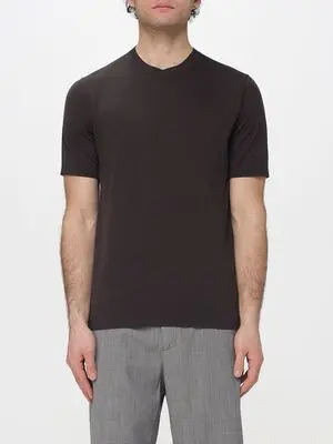 PAOLO PECORA Basic Silk And Cotton Blend Sweater Brown