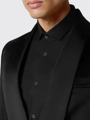Philipp Plein Velvet Smoking Blazer With Satin Shawl Collar