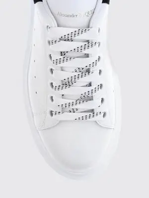 Alexander McQueen Oversize Leather Sneakers With Contrasting Suede Insert And Chunky Sole - White