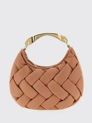 TWINSET Woven Leather Hobo Bag - Coffee