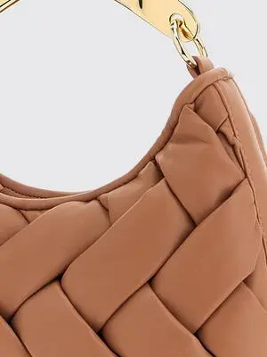 TWINSET Woven Leather Hobo Bag - Coffee