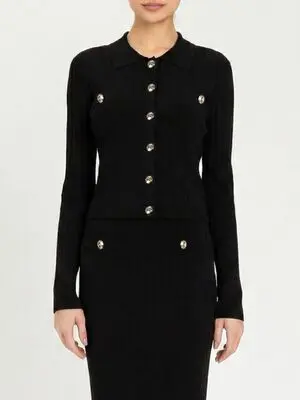 TWINSET Viscose Knit Polo Shirt - Black