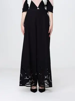 Liviana Conti Charlie Palazzo Poplin Trousers - Black