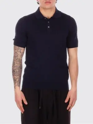 Tagliatore Cotton Knit Polo Shirt - Blue