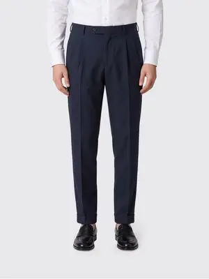 SANTANIELLO Cotton And Linen Tailored Trousers - Blue