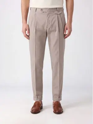 SANTANIELLO Cotton And Linen Tailored Trousers - Grey