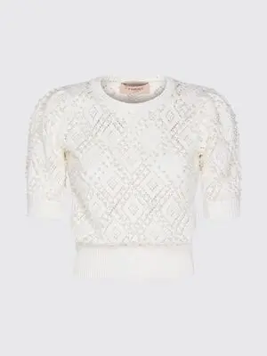 TWINSET Perforated Cotton Knit With