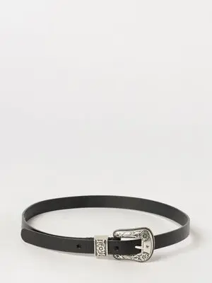 GOLDEN GOOSE Cowhide Leather Belt With Pin Buckle - Black