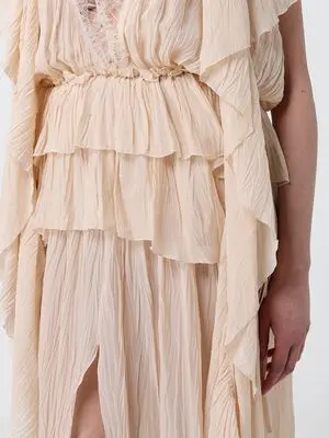 Blumarine Pleated Georgette Long Dress
