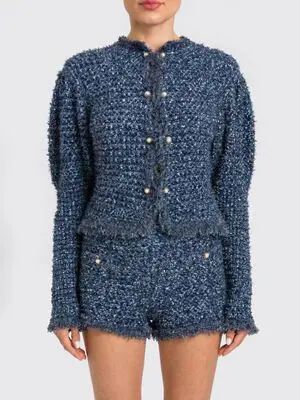 TWINSET Bouclé Cotton Jacket - Blue