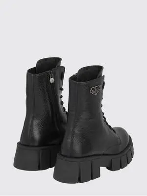 Philipp Plein Grained Leather Lace-up Combat Boots With Lug Sole