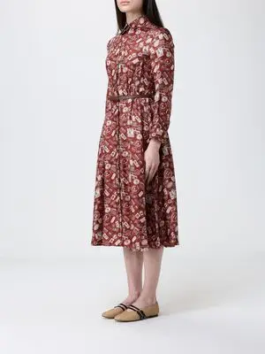 Max Mara Printed Silk Midi Dress With Belt