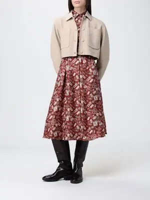 Max Mara Printed Silk Midi Dress With Belt