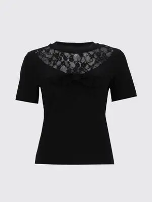 Nina Ricci Cotton And Lace Top With Bow Detail
