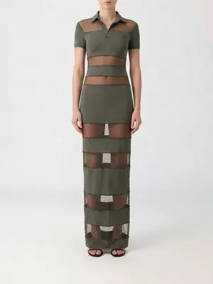 Coperni Semi Sheer Polo Dress - Green