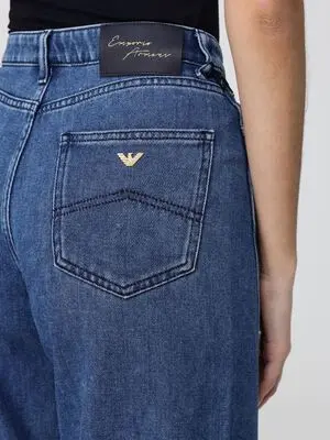 Emporio Armani Cotton Denim Wide Leg Jeans