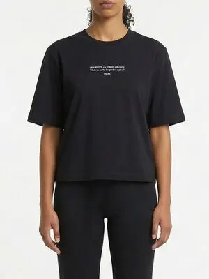 Off-White Cotton T-shirts With Logo - Black