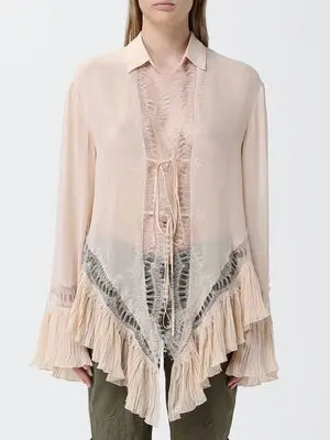 Blumarine Viscose Georgette Shirt - Beige