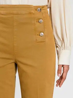 TWINSET Flared Stretch Cotton Trousers