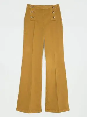 TWINSET Flared Stretch Cotton Trousers