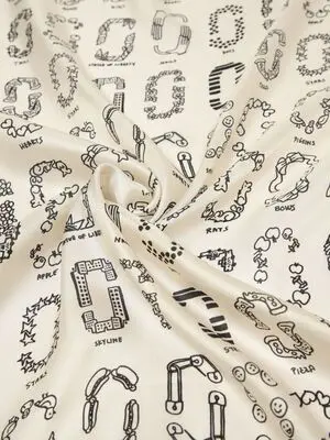 Marc Jacobs Monogram Print Silk Scarf