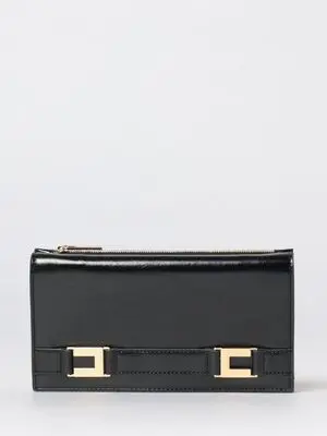 Elisabetta Franchi Faux Leather Wallet Bag Black