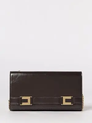 Elisabetta Franchi Faux Leather Wallet Bag - Cocoa