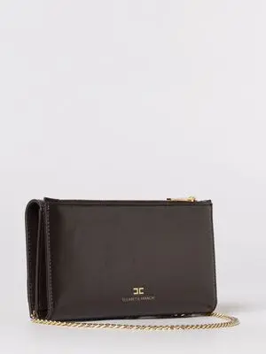 Elisabetta Franchi Faux Leather Wallet Bag - Cocoa