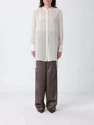 Emporio Armani Sheer Mandarin Collar Shirt - Ivory