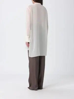 Emporio Armani Sheer Mandarin Collar Shirt - Ivory
