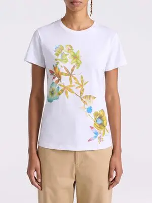 Momoni Floral Cotton T-shirts - Green