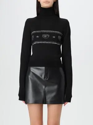 CHIARA FERRAGNI Embroidered Turtleneck Jumper - Black