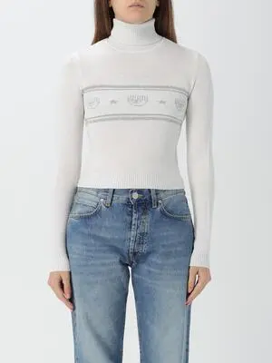 CHIARA FERRAGNI Turtleneck Jumper With Embellished Detail - White