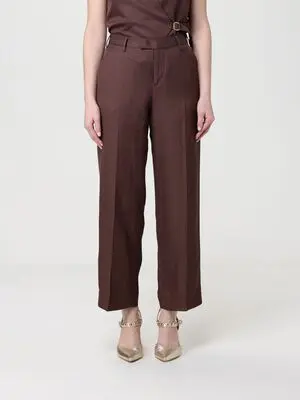 PT TORINO Cropped Fit Cotton Blend Trousers - Brown