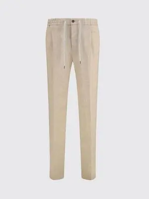 PT TORINO Linen Drawstring Trousers - Beige