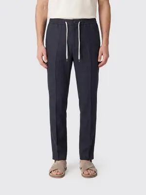 PT TORINO Linen Drawstring Trousers - Navy