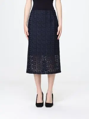Liviana Conti Monogram Cotton Blend Midi Skirt