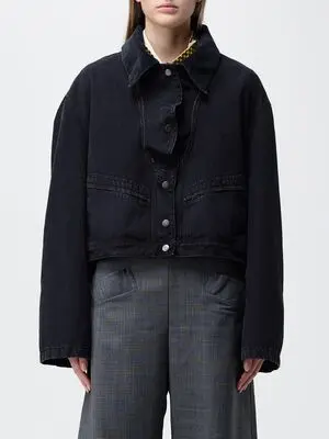 MAISON MARGIELA Crop Cotton Shirt Jacket - Black