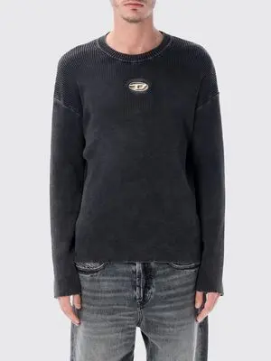 DIESEL® Ribbed Crew Neck Pullover - Black