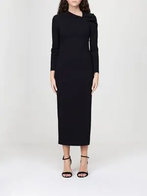 Emporio Armani Viscose Blend Asymmetric Dress - Black