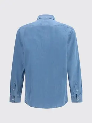 Brunello Cucinelli Slim Fit Cotton Shirt With French Collar - Blue