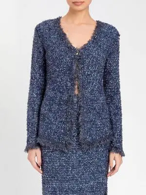 TWINSET Cotton Bouclé Jacket - Blue
