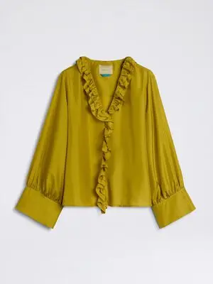 Momoni Silk Blouse With Ruffles