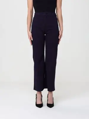 Emporio Armani Cotton Denim Cropped Jeans - Navy