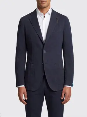 SANTANIELLO Single-breasted Cotton Blazer - Blue